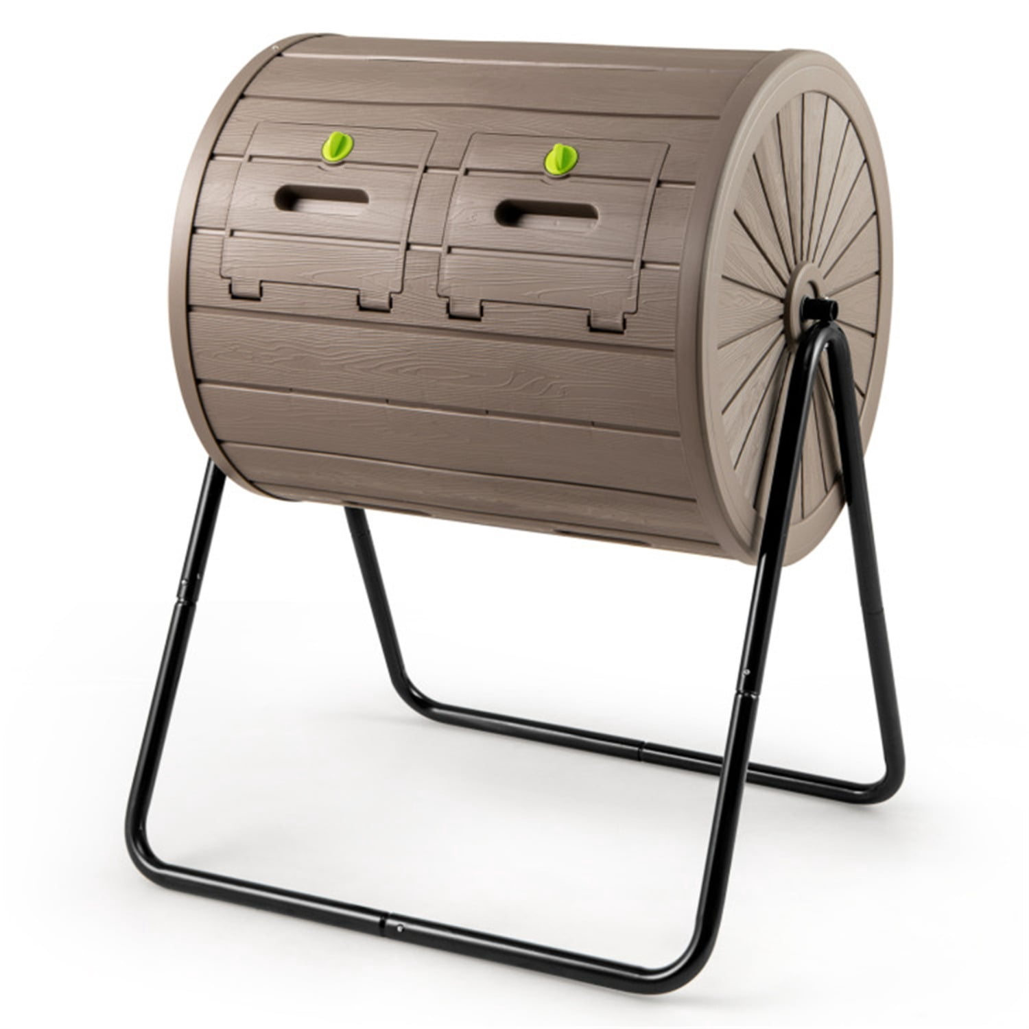 Dual Chamber Compost Tumbler 37.5Gal 360° Rotating Compost Bin with ...
