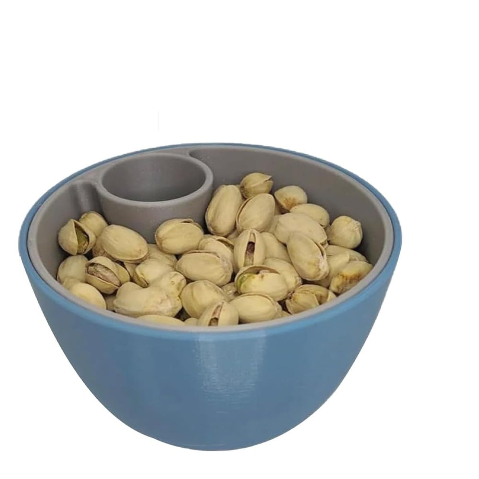 Dual-Chamber Pistachio Bowl Set with Shell Storage Holder, Large Double ...