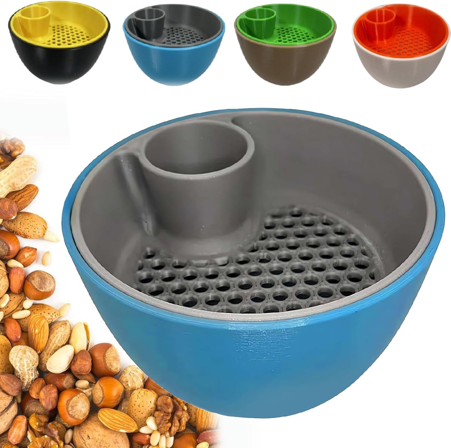 Dual Chamber Pistachio Bowl Set with Shell Storage Holder – Large ...