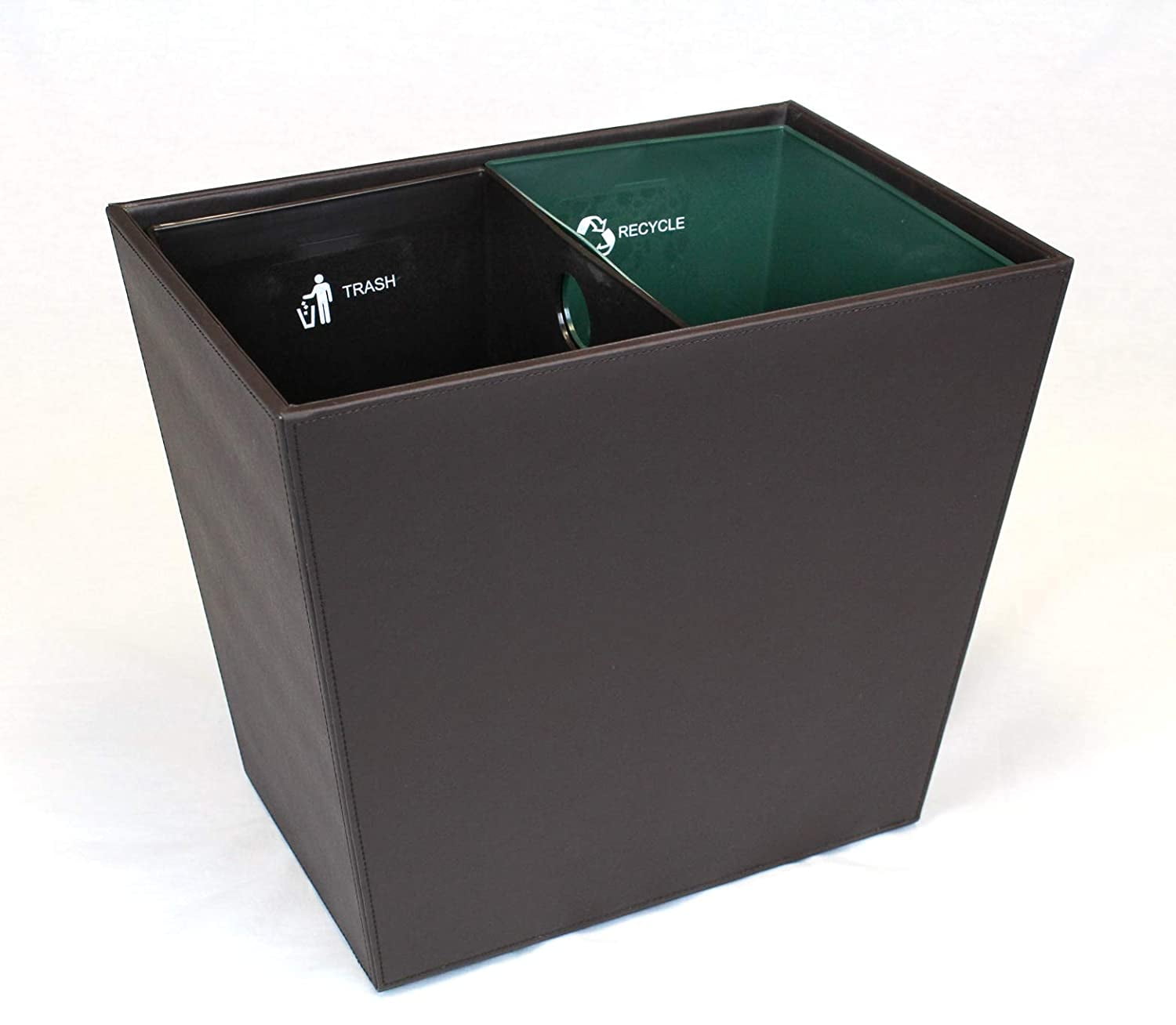 Dual Chamber Recycling & Trash Waste Bin 14.5" x 9" x 12" 22.5 Quarts ...