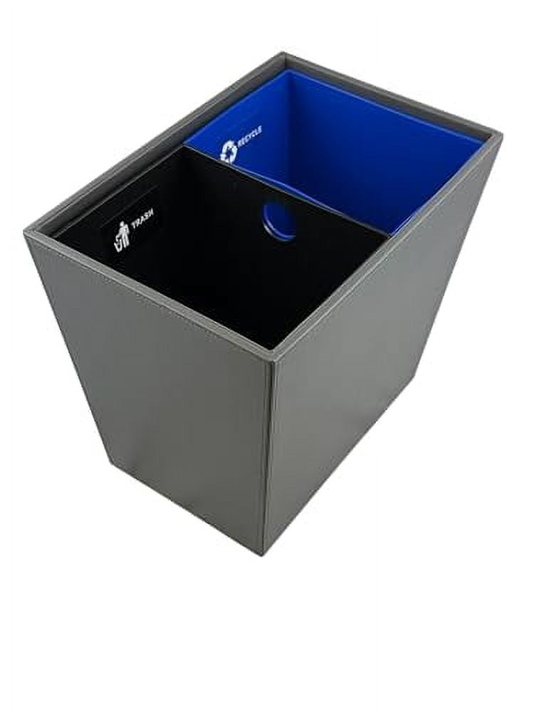 Dual Chamber Recycling & Trash Waste Bin 14.5" x 9" x 12" 22.5 Quarts ...