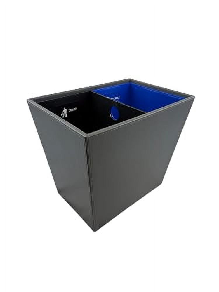 Dual Chamber Recycling & Trash Waste Bin 14.5" x 9" x 12" 22.5 Quarts ...