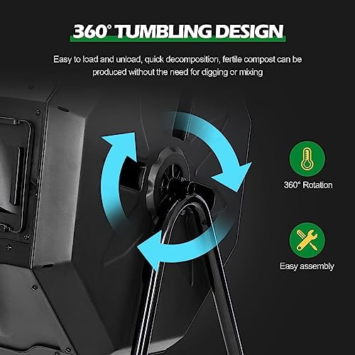 Dual Chambers Rotating Composting Bins, Outdoor Recycling Tumbling ...