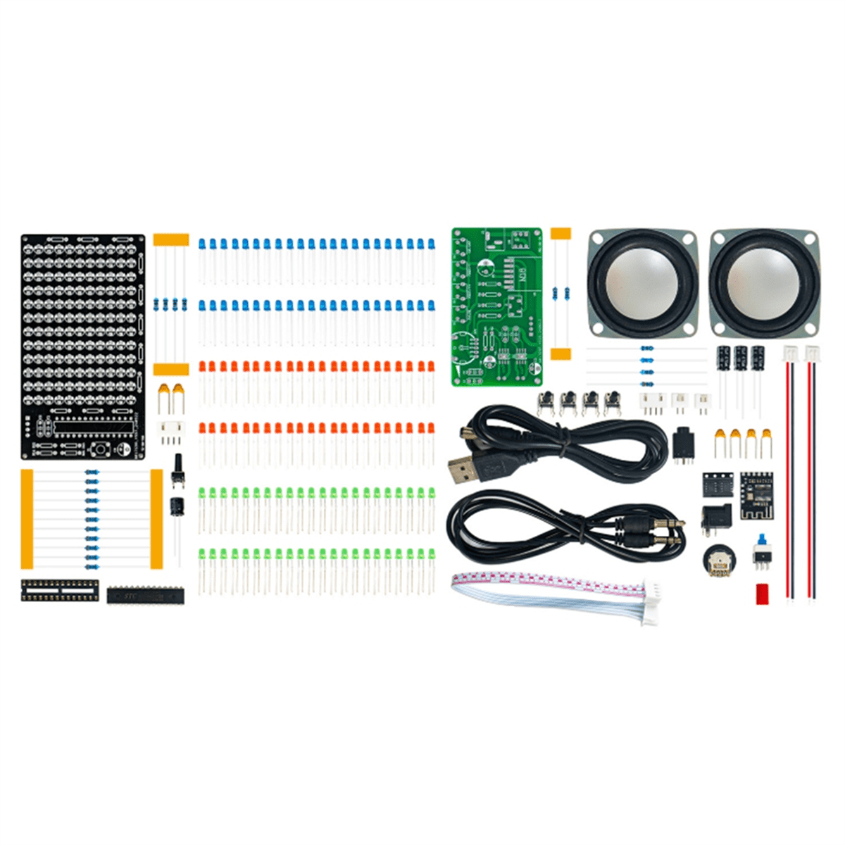 Dual-Channel Bluetooth Speaker Music Spectrum DIY Kit Welding ...