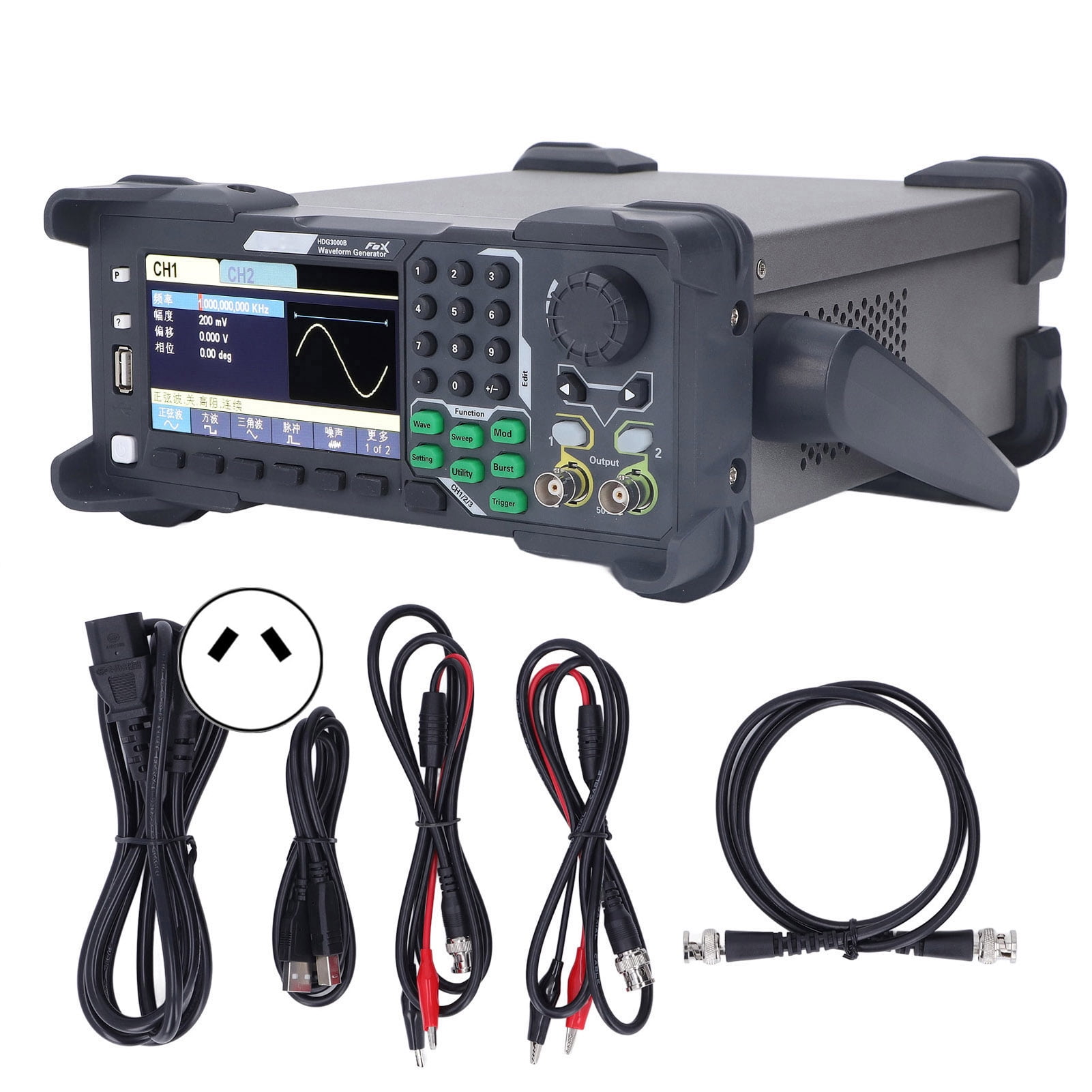 Dual Channel Signal Generator LCD Display Arbitrary Waveform Function ...