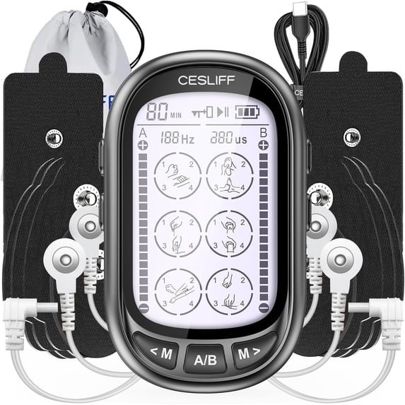 Dual Channel TENS EMS Unit 24 Modes 36 Levels, Upgraded Large Screen ...