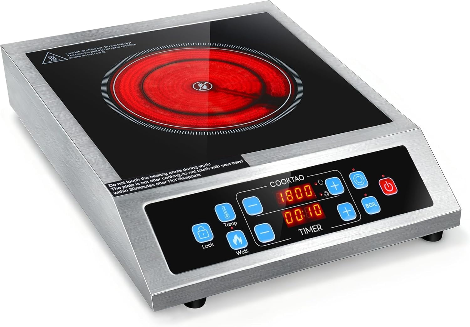 Dual Coils Design of Stainless Steel Single Burner Electric Cooktop ...