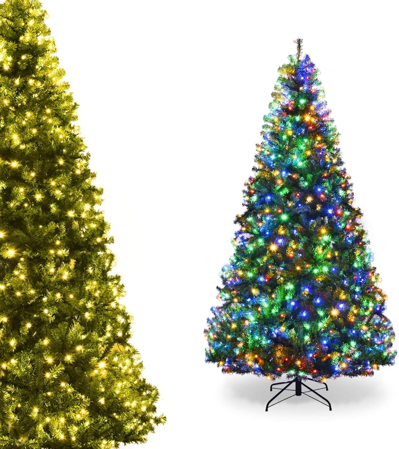 Dual Color Change 8 FT Pre-Lit Artificial Christmas Tree, 750 LED ...