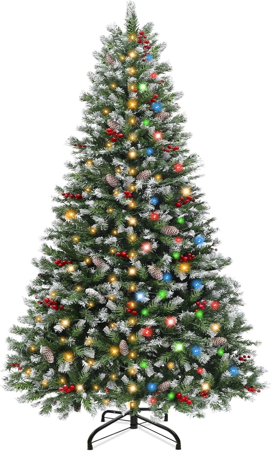 Dual Color Change&Timer 6Ft Prelit Spruce Full Artificial Christmas ...