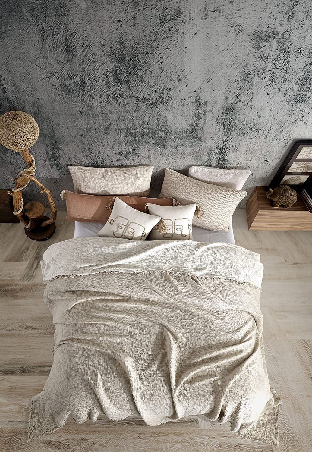 Dual Color Organic Cotton, 4 Layer Gauze Lightweight King Size Throw ...