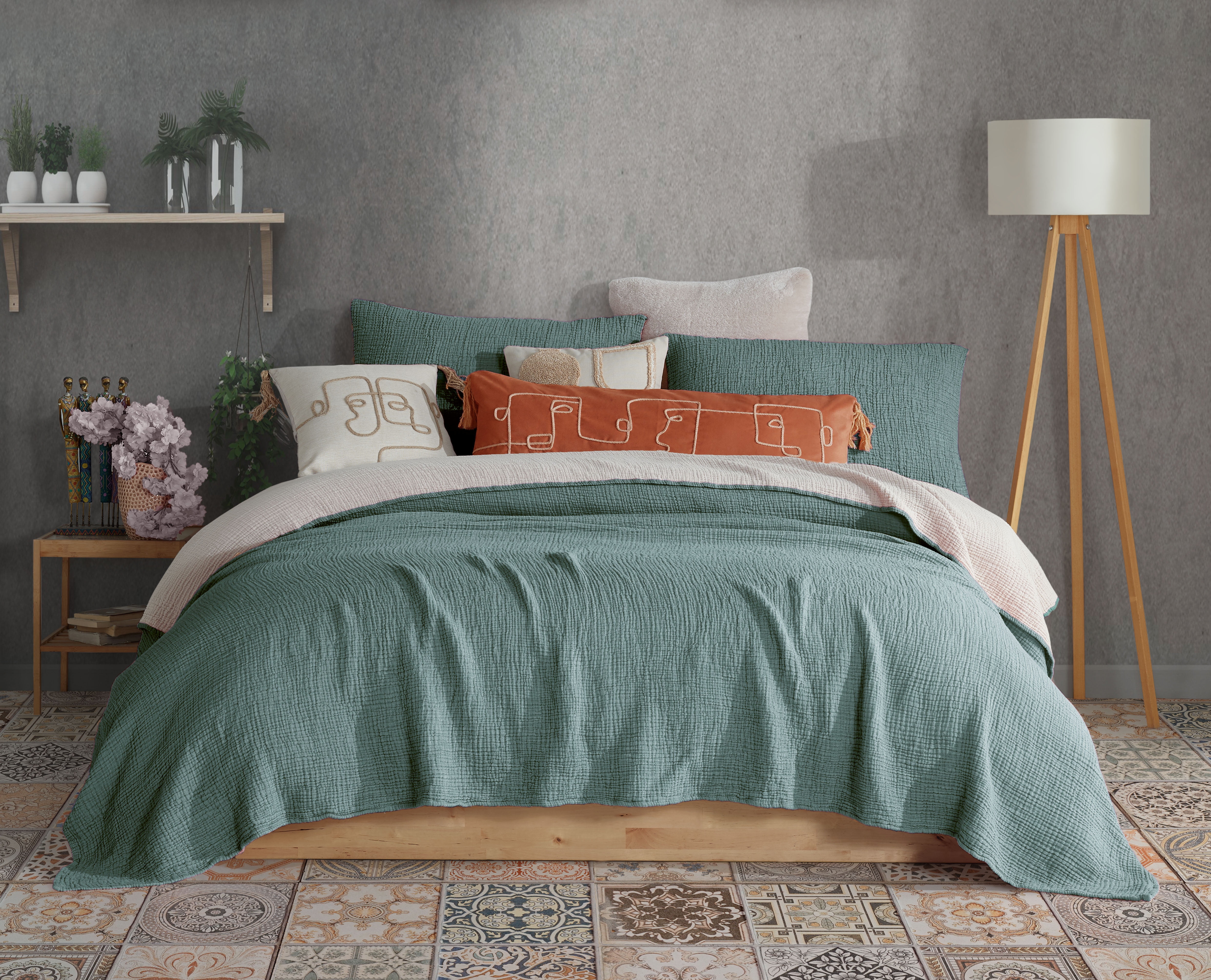 Dual Color Organic Cotton, 4 Layer Gauze Lightweight US Throw ...