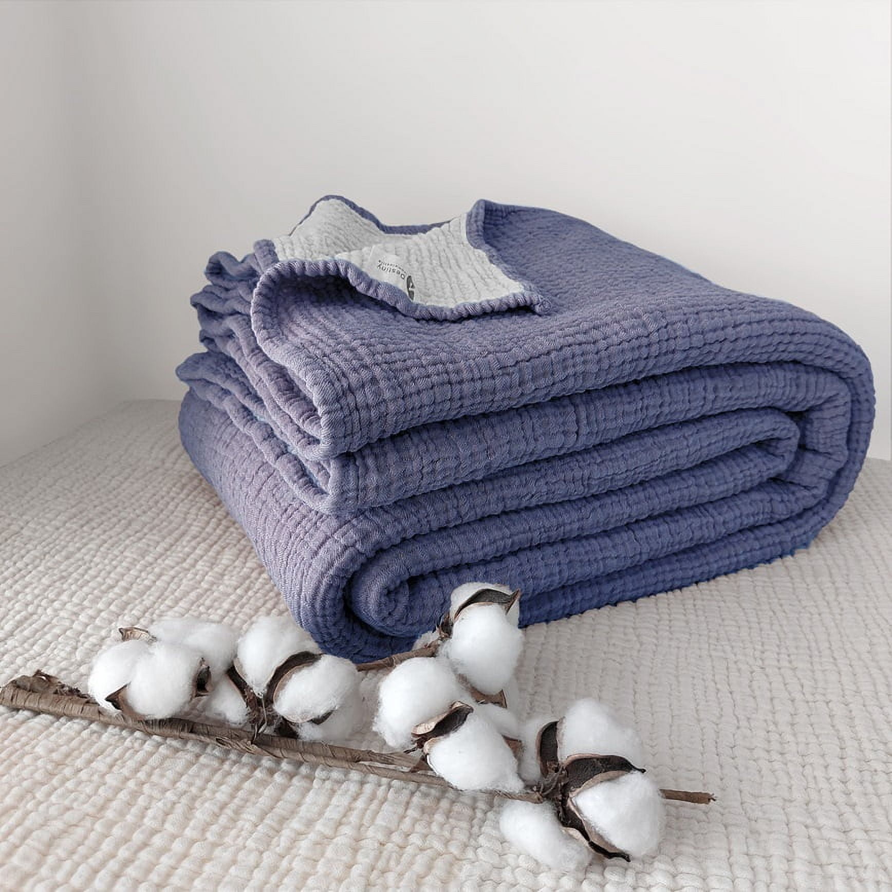 Dual Color Organic Cotton, 4 Layer Gauze Lightweight US Throw ...