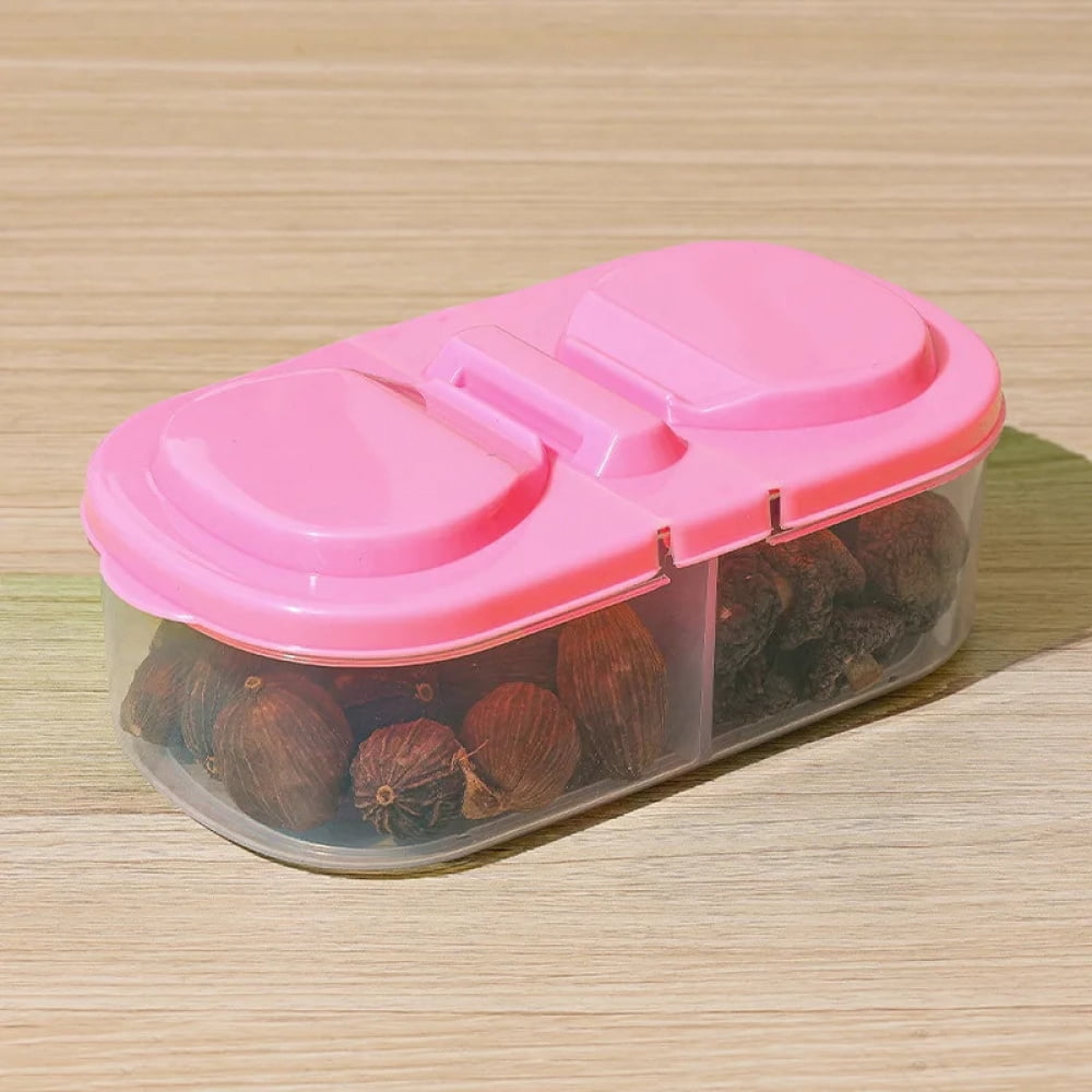 Dual-Compartment Food Storage Container - Stackable 800ml Pantry ...