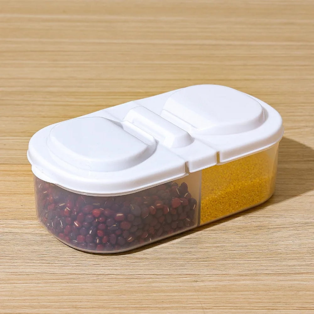 Dual-Compartment Food Storage Container - Stackable 800ml Pantry ...