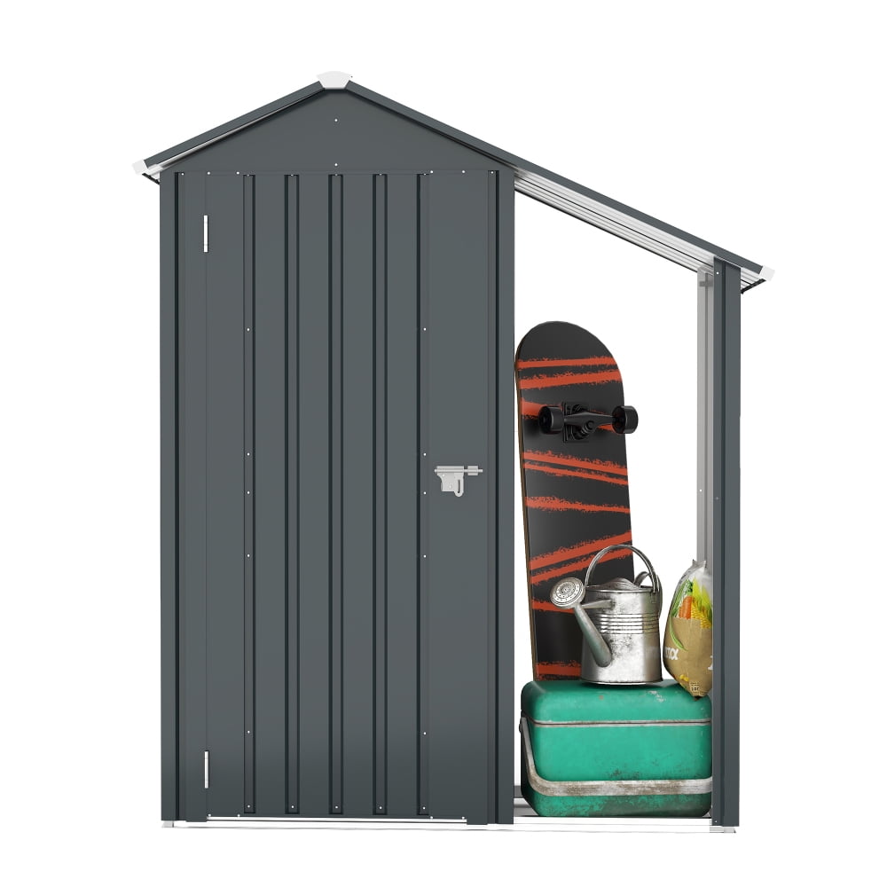Dual-Compartment Galvanized Steel Storage Shed - Lockable Tool Cabinet ...