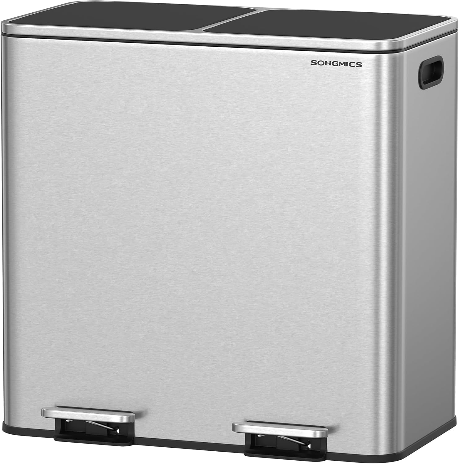 Dual Compartment Trash Can, 2 x 10.6 Gallon Kitchen Garbage Bin with ...
