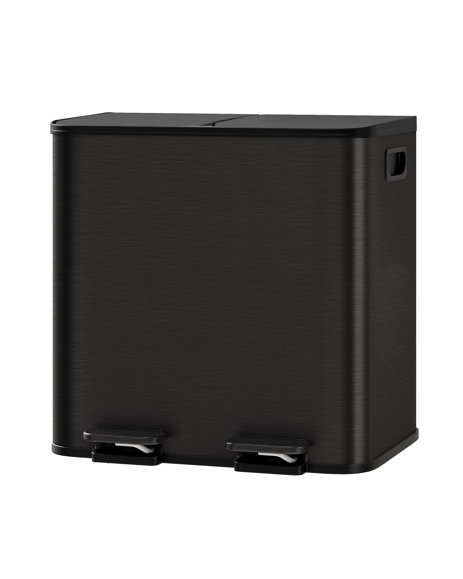 Dual Compartment Trash Can Stainless Steel Step On Recycle Bin with ...