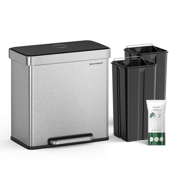 Dual Compartment Trash & Recycling Can for Kitchen, 16 GALLON ...