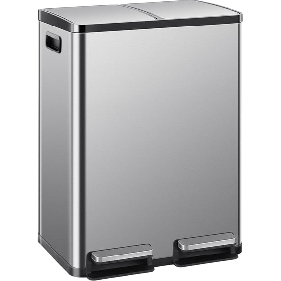 Dual Compartment Trash & Recycling Can for Kitchen, 8 GALLON, Durable ...