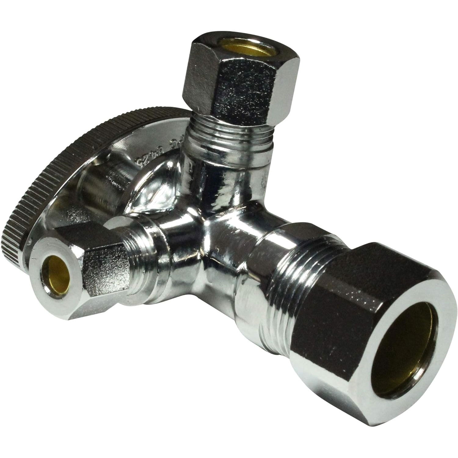 Dual Compression Outlet Angle Stop Valve, Plumbing Fitting, Quarter ...