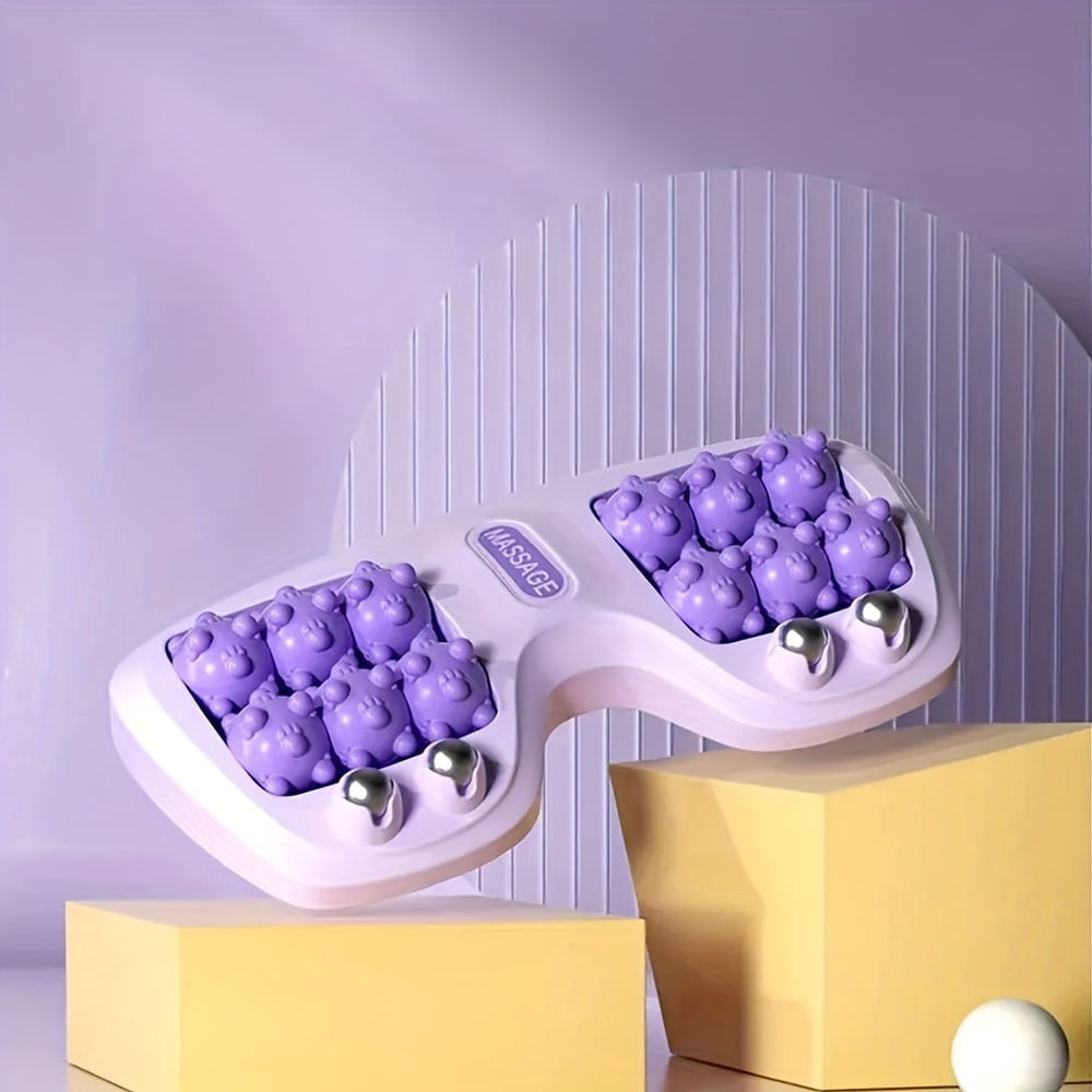 Dual-Control Foot Massager With 4-Row Roller Wheels - Acupressure Point ...