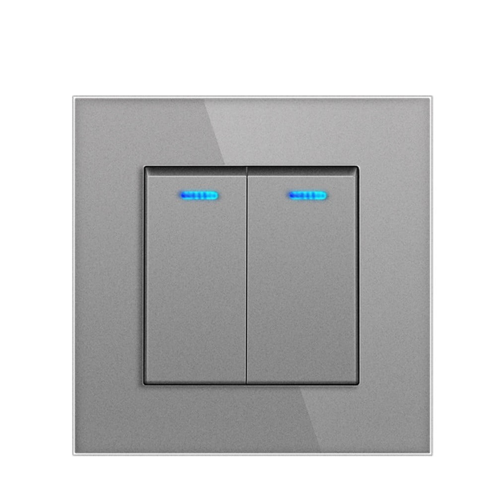 Dual Control Wall Switch with Tempered Glass Panel - Concealed Two-Way ...