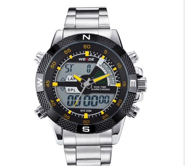 Dual-Core Analog Digital Watch with Alarm, Chronograph, Timer, EL ...
