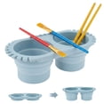 Dual Cup Silicone Paint Brush Washer with Built in Drying Rack Foldable ...