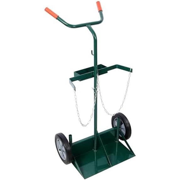 Dual Cylinder Cart Dolly with 2 Chains, Heavy-Duty Oxygen and Acetylene ...