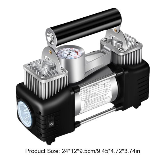 Dual Cylinder DC 12V Air Compressor for Car, Heavy Duty Portable Tire ...