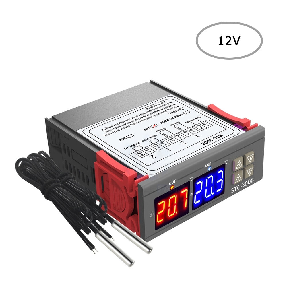 Dual Digital Display Thermostat Temperature Regulator Temperature ...
