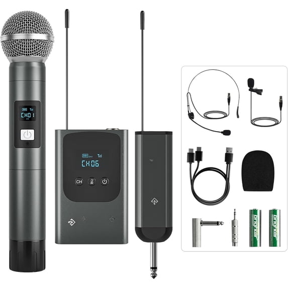 Dual Digital Microphone System, w/Handheld Dynamic Microphone, Bodypack ...