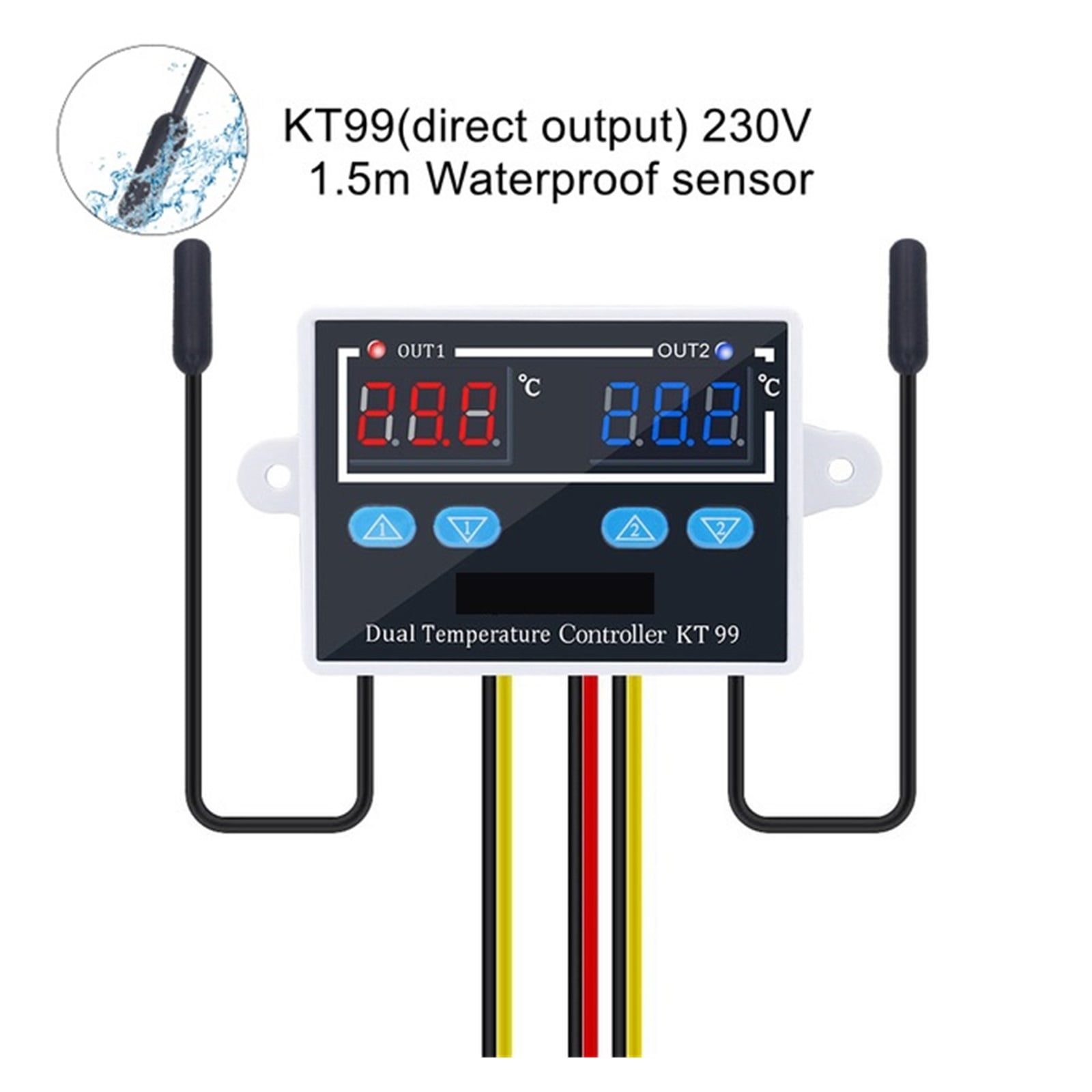 Dual Digital Temperature Controller Two Relay Output 12V 24VThermoregulator Thermostat With ...