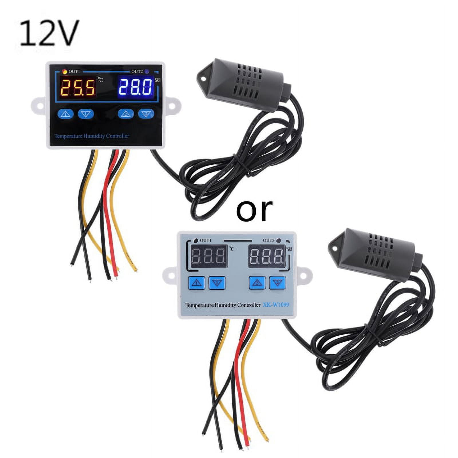 Dual Digital Temperature Humidity Controller Module Thermostat Humidistat Switch - Walmart.com