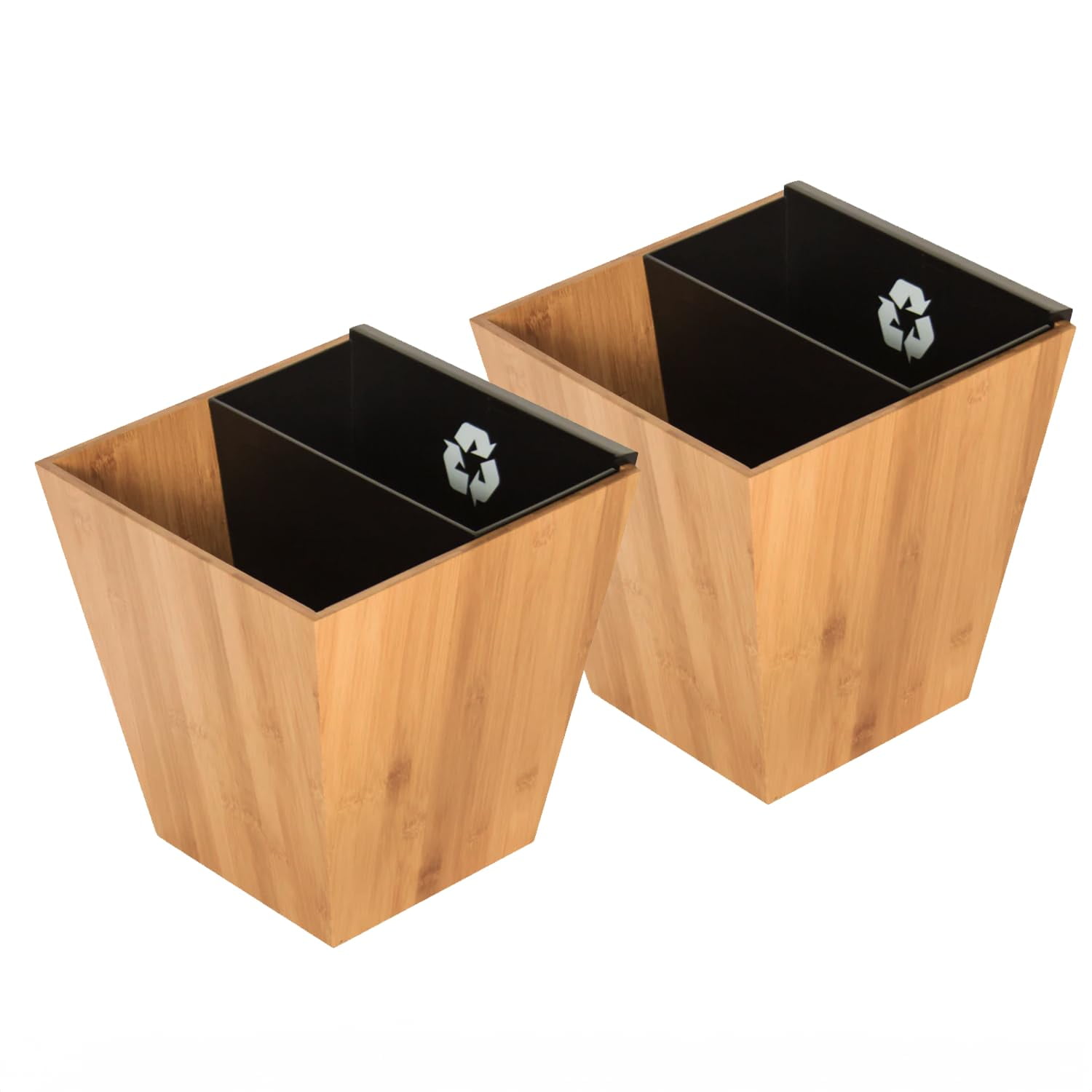 Dual Divided Trash Can with Removable Inner Bin for Separating Trash ...