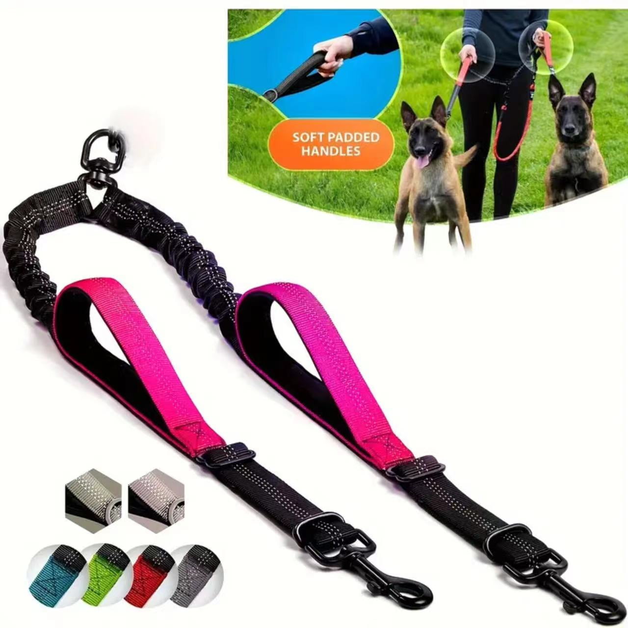 Dual Dog Leash Coupler - Comfort Padded Handles, No-Tangle, No-Pull ...