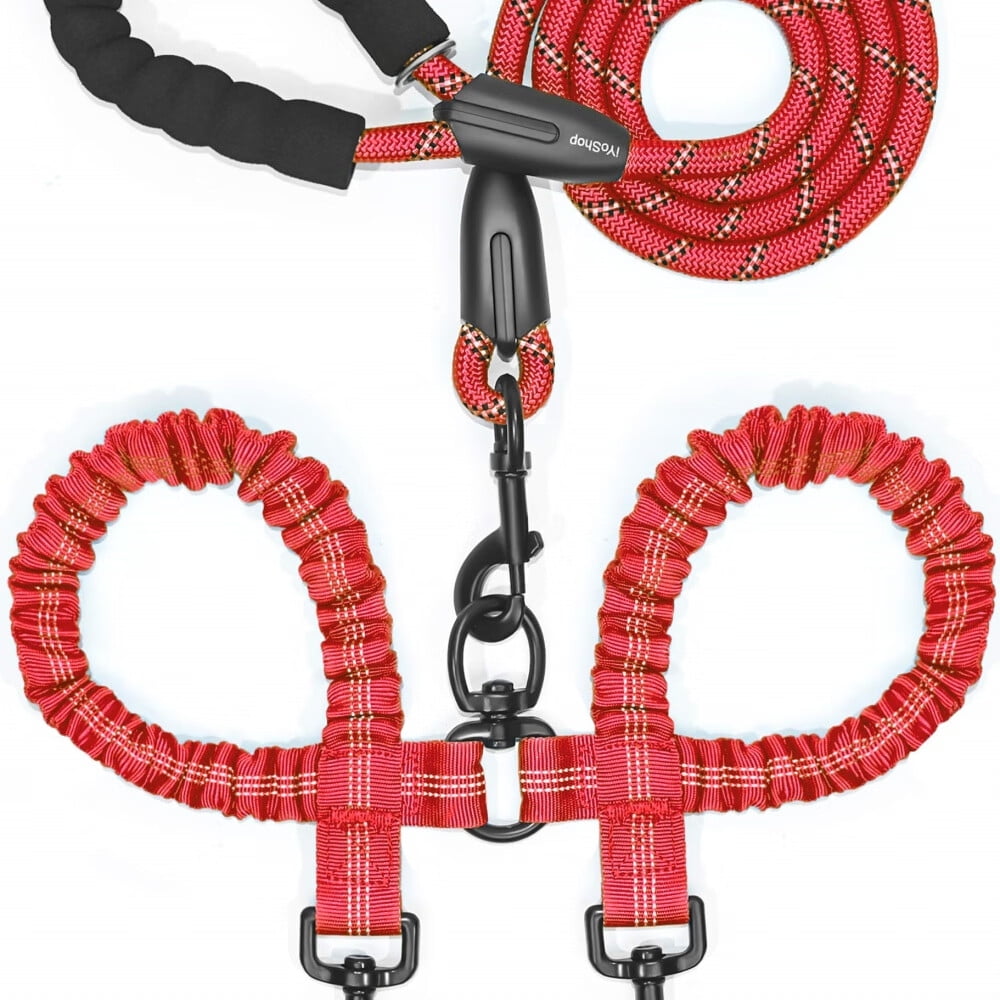 Dual Dog Leash, Double Dog Leash, 360 Swivel No Tangle Walking Leash ...