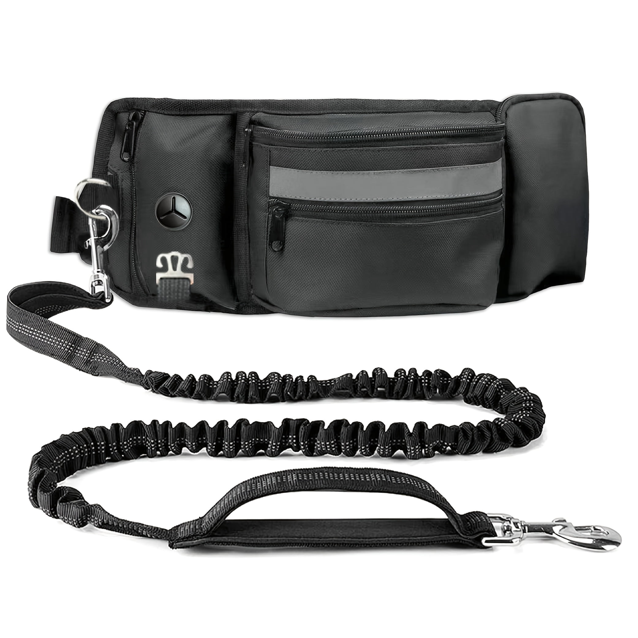 Dual Dog Leash with Hands-Free Waist Pouch, Adjustable Bungee & Dual ...