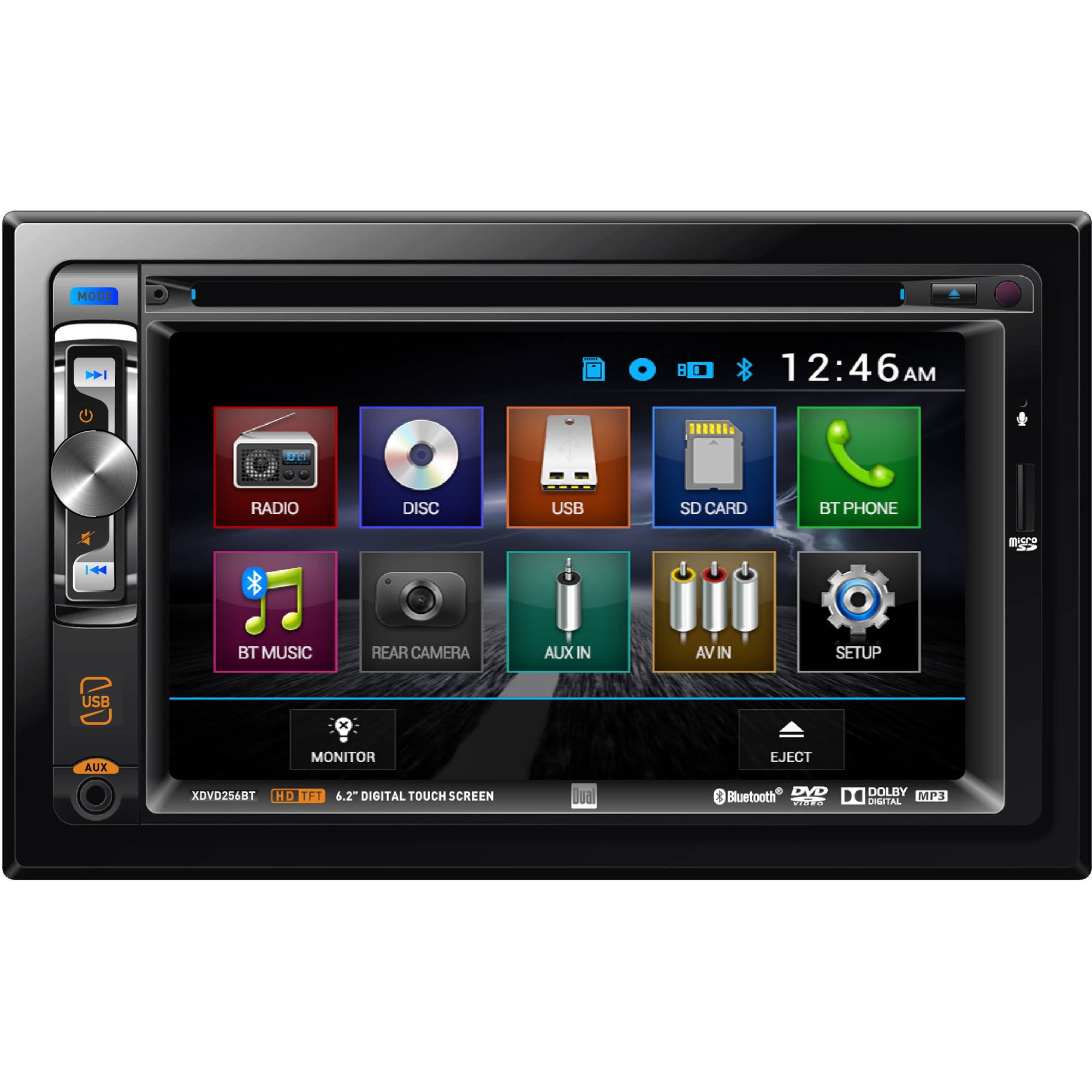 Dual Double DIN AM/FM/MP3/WMA Car Stereo DVD/CD Receiver, New - Walmart.com