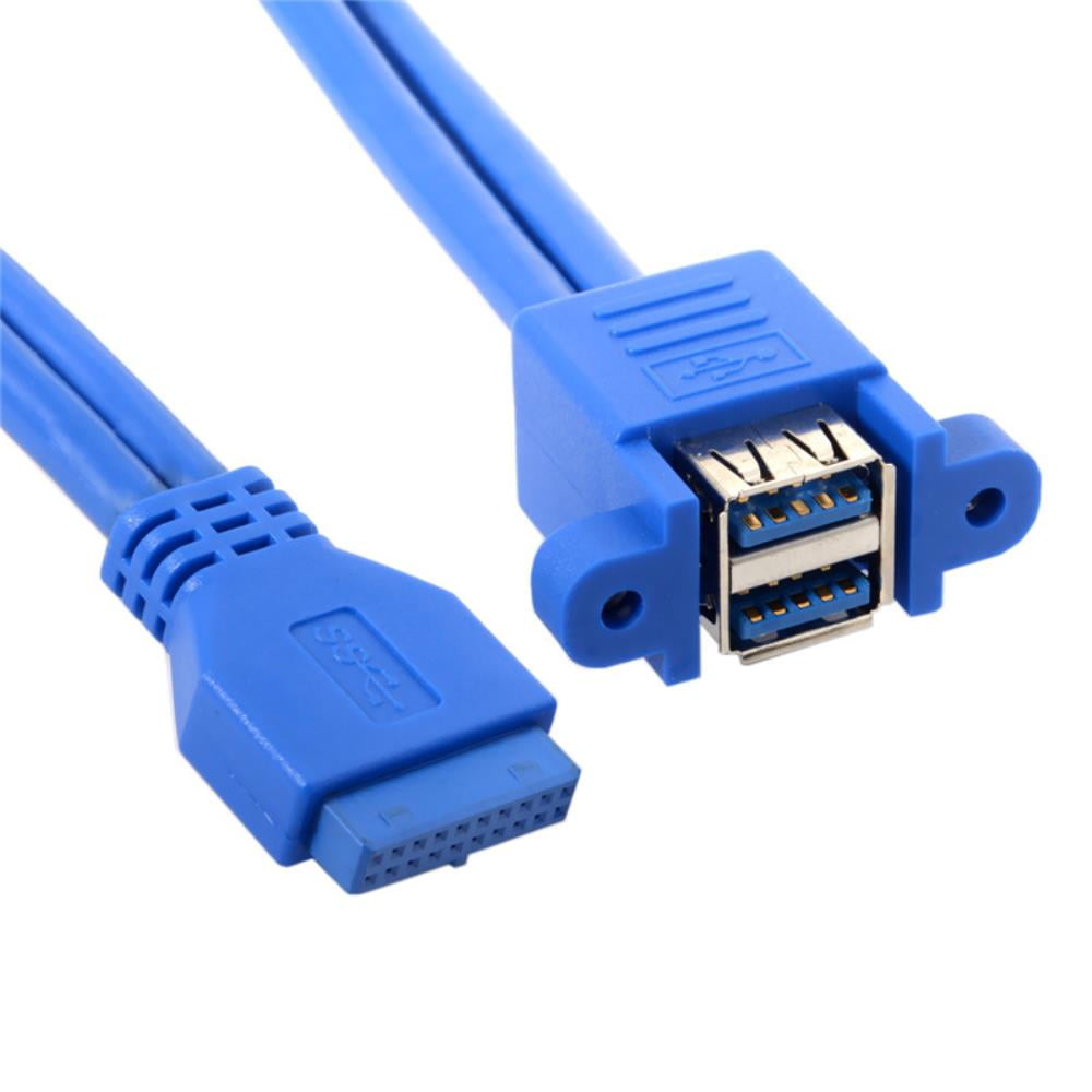 Dual Double USB 3.0 A female 2 port to usb 3.0 20pin 20 pin female ...