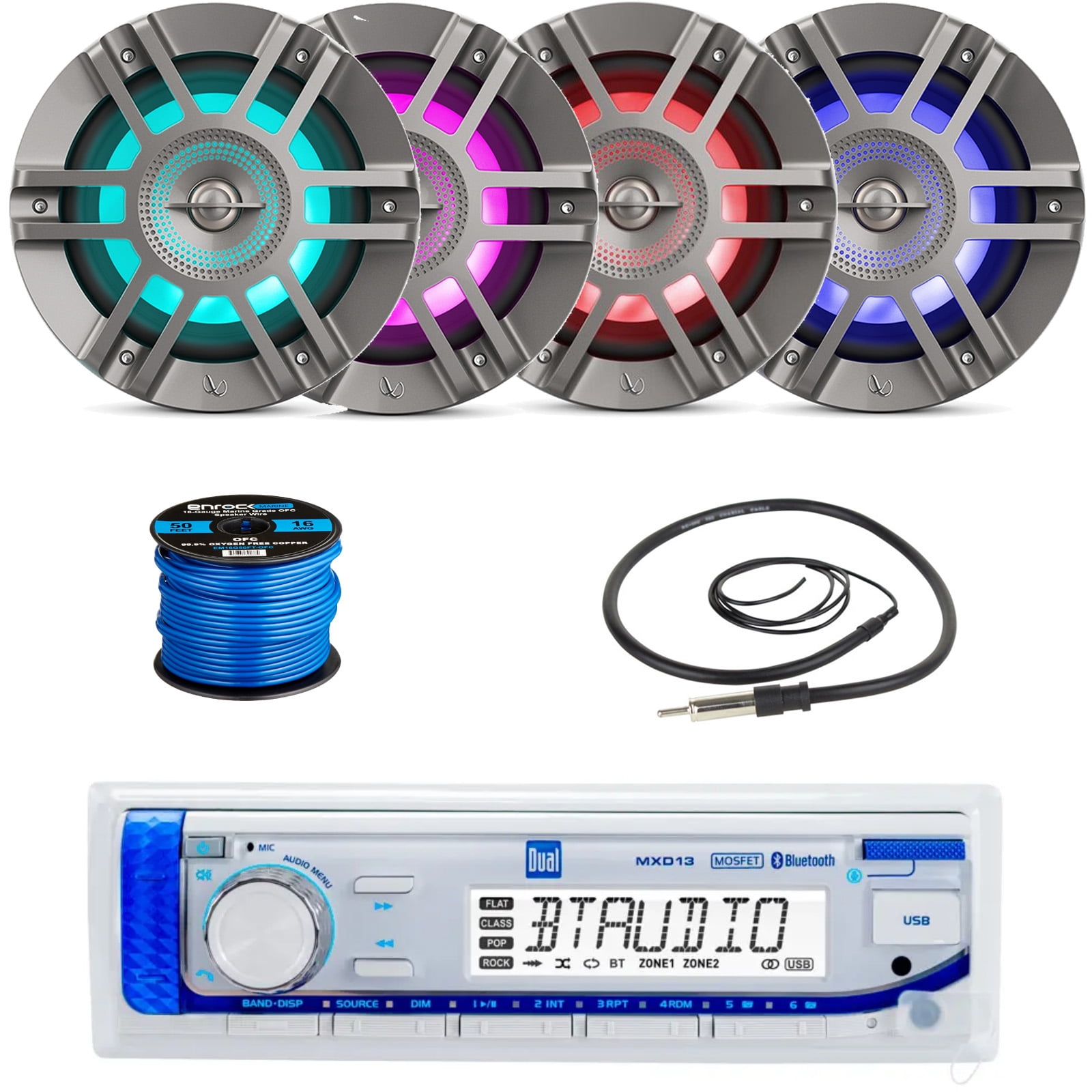 Dual Electronics MXD13 Marine Digital Media Bluetooth MP3 AUX USB AM/FM ...