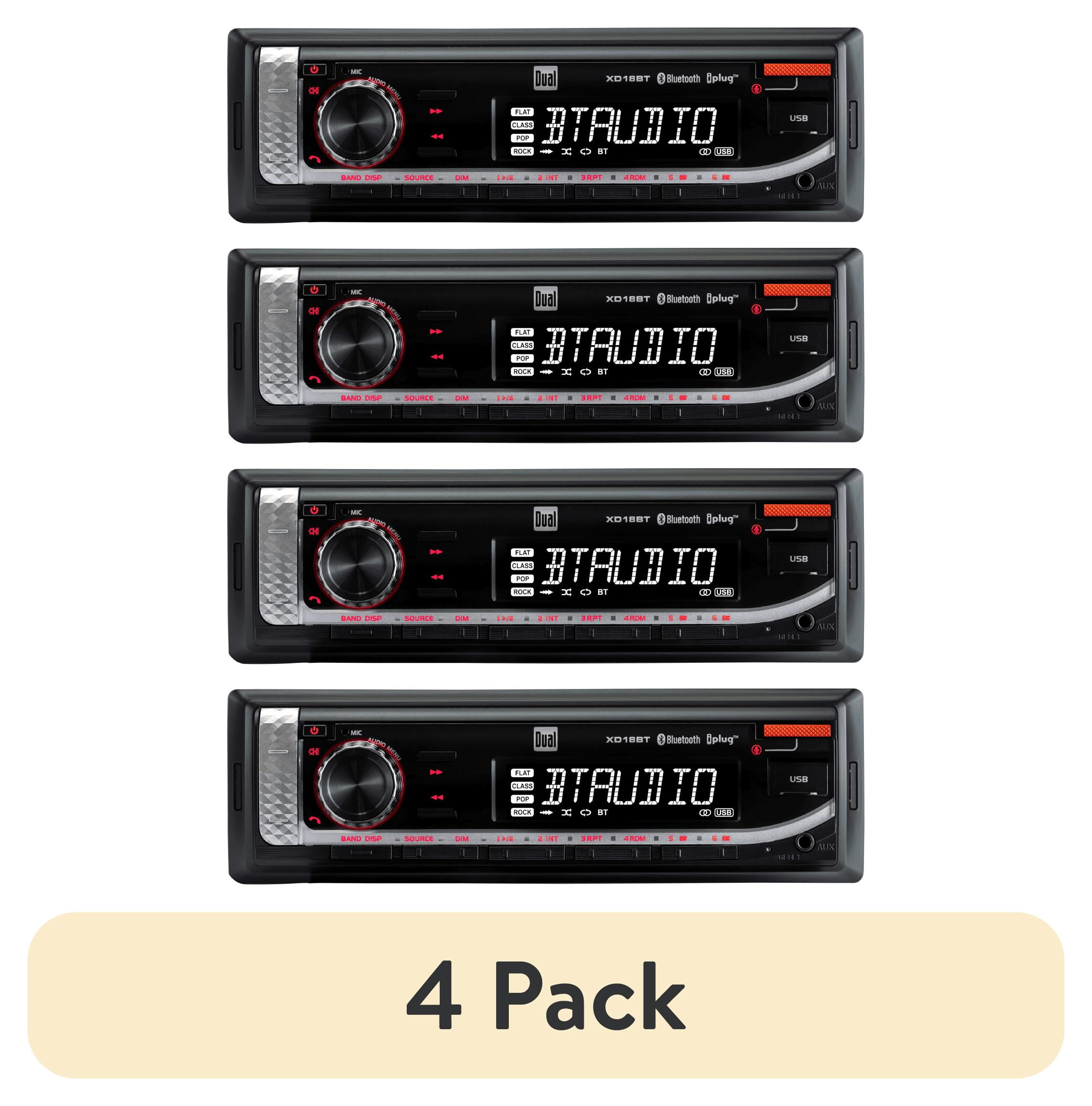 (4 pack) Dual Electronics XD18BT Single DIN Car Stereo Head Unit with ...