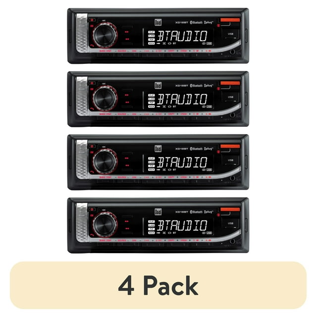 (4 pack) Dual Electronics XD18BT Single DIN Car Stereo Head Unit with ...