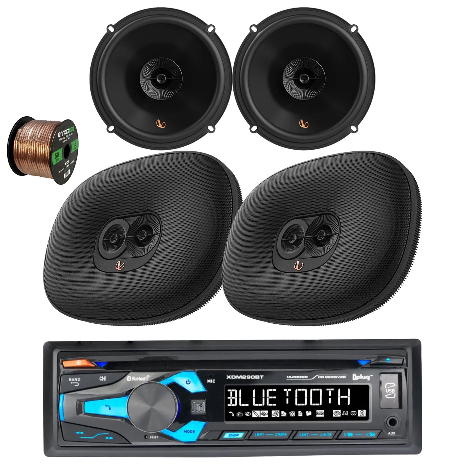 Dual Electronics XDM290BT Single DIN In-Dash CD Player Bluetooth MP3 ...