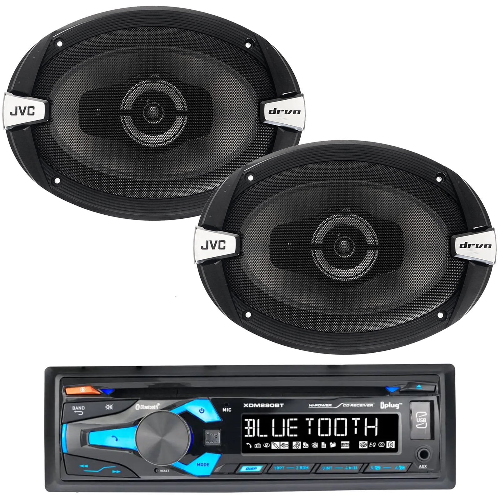 Dual Electronics XDM290BT Single DIN In-Dash CD Player Bluetooth MP3 AUX USB AM/FM Car Receiver ...