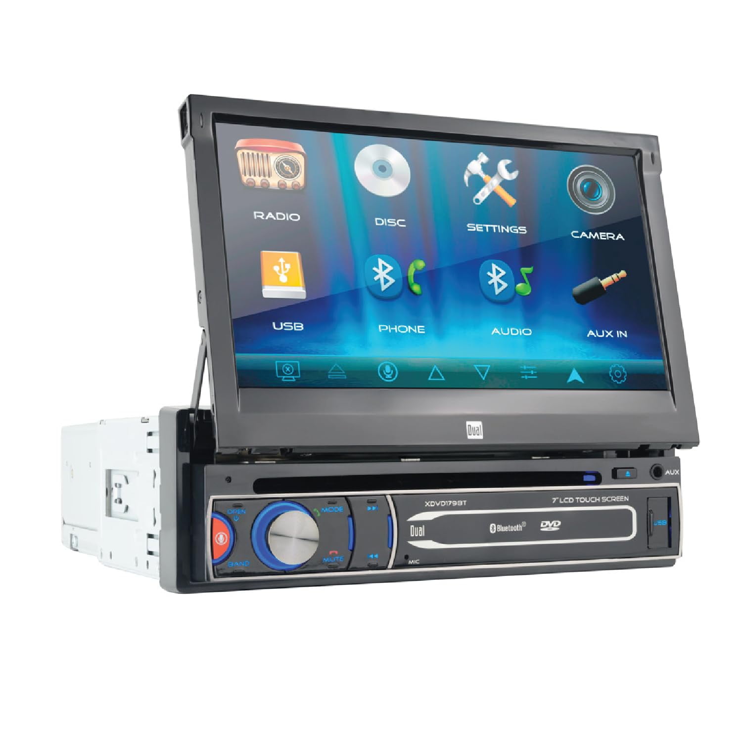 Dual Electronics XDVD179BT 7-inch Motorized Flip Out LED Touch Screen ...