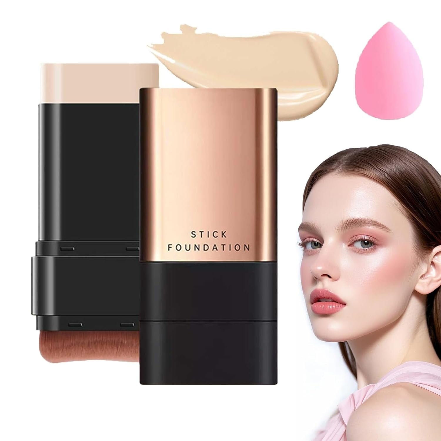 Dual Ended Eraser Foundation Stick, 3 in 1-Luxury Anti-Wrinkle ...