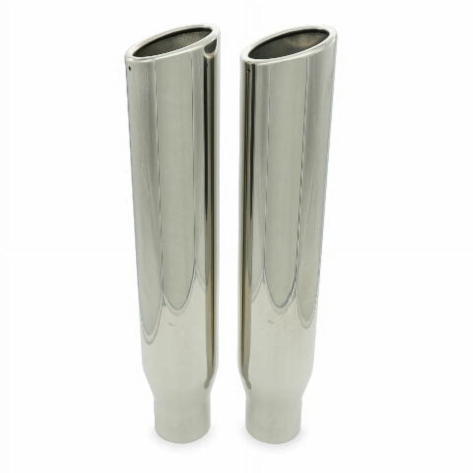 Dual Exhaust Kit 2.5" Cherry Bomb Vortex Rear Exit RC Tips 67-72 Ford F ...