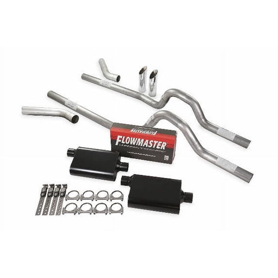 Dual Exhaust Kit 2.5" Flowmaster 40 Series Corner Exit SW T 80-86 Ford ...