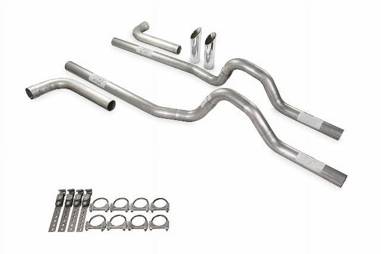 Dual Exhaust Kit 2.5" No Muffler Side Exit SW Tips Fits 62 to 66 Ford F ...